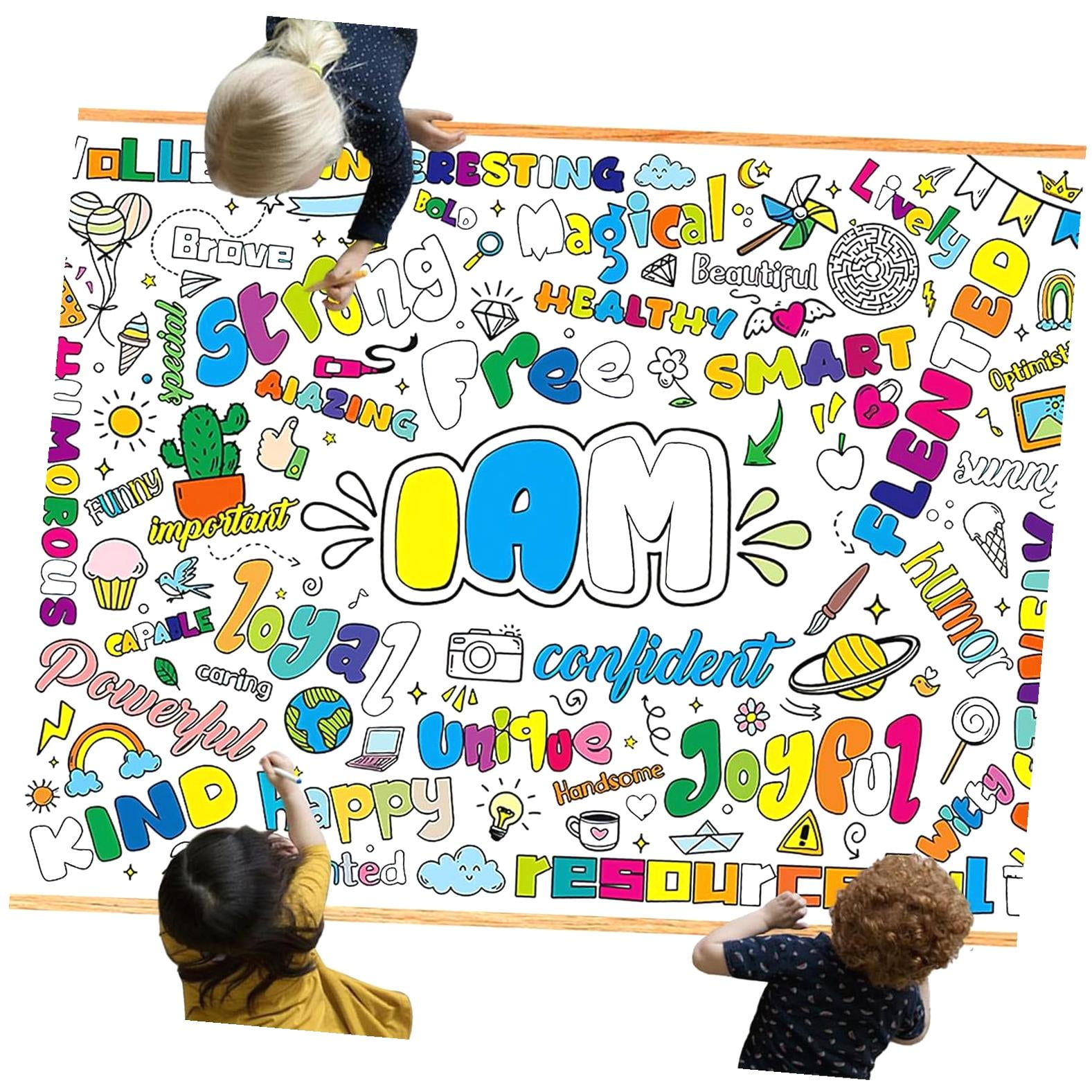 Fuliko Motivational Coloring Banner - Large Inspirational Tablecloth ...