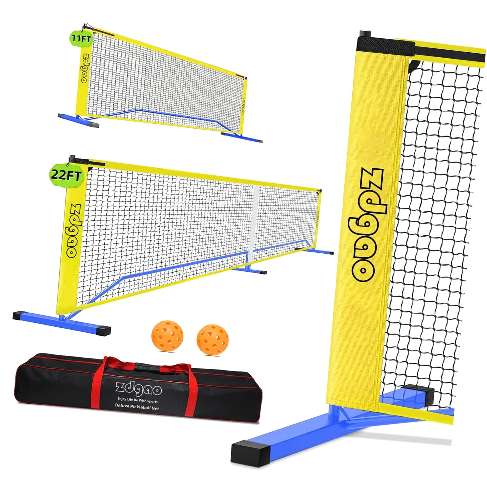 Fuliko Net for Driveway with 22FT Regulation Size Net, 4 Pickleballs ...