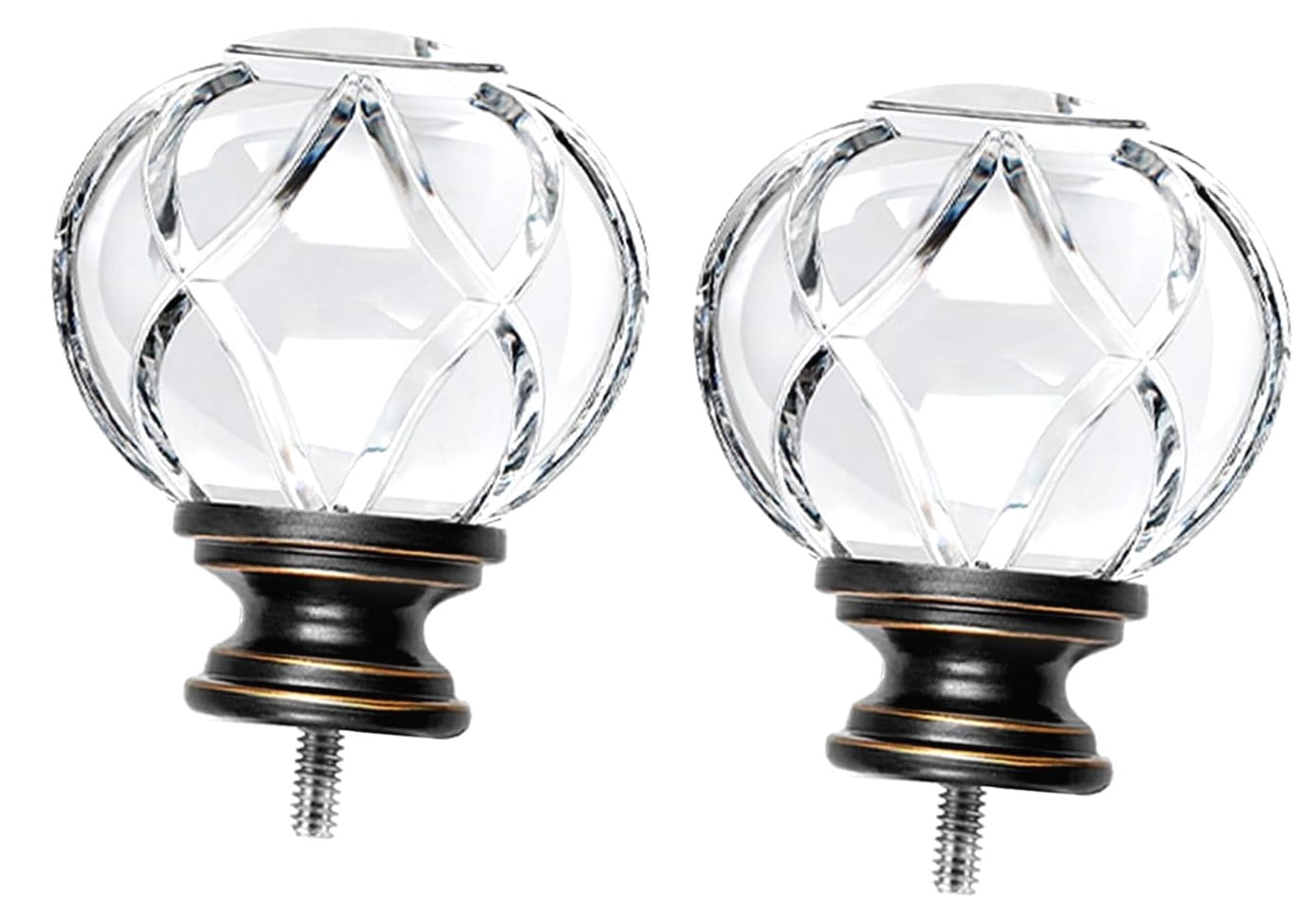 Fuliko Netted Texture Finials for 1 or 7/8 Inch Curtain Rods, Drapery ...