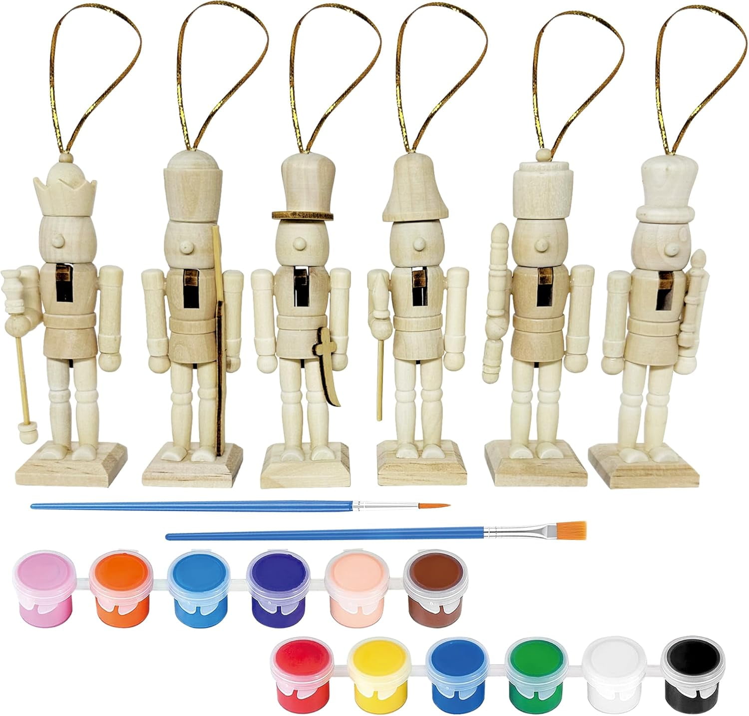 Fuliko Nutcrackers Figures Wooden Christmas Decor, Hanging Ornaments ...