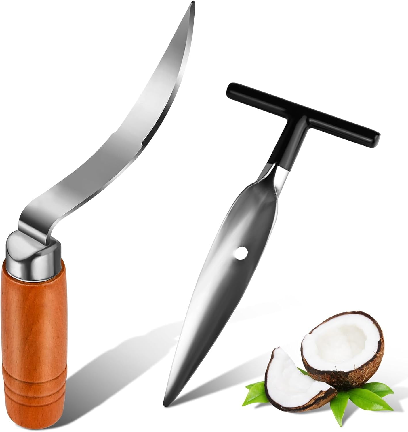Fuliko Opener Set Steel Puncher and Meat Remover Scraper with Wood ...