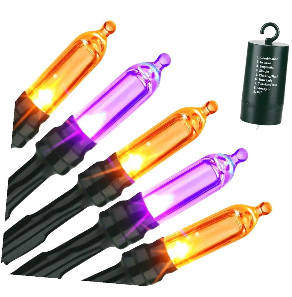 Fuliko Orange String Lights, 33ft Long with 100 LEDs, 8 Modes & Timer ...