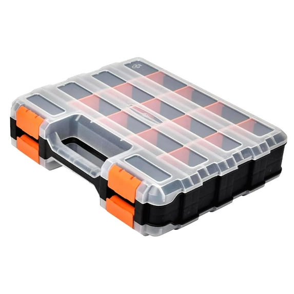 Fuliko Organizer, 34-Compartment Storage Box, Double-Sided Case with ...