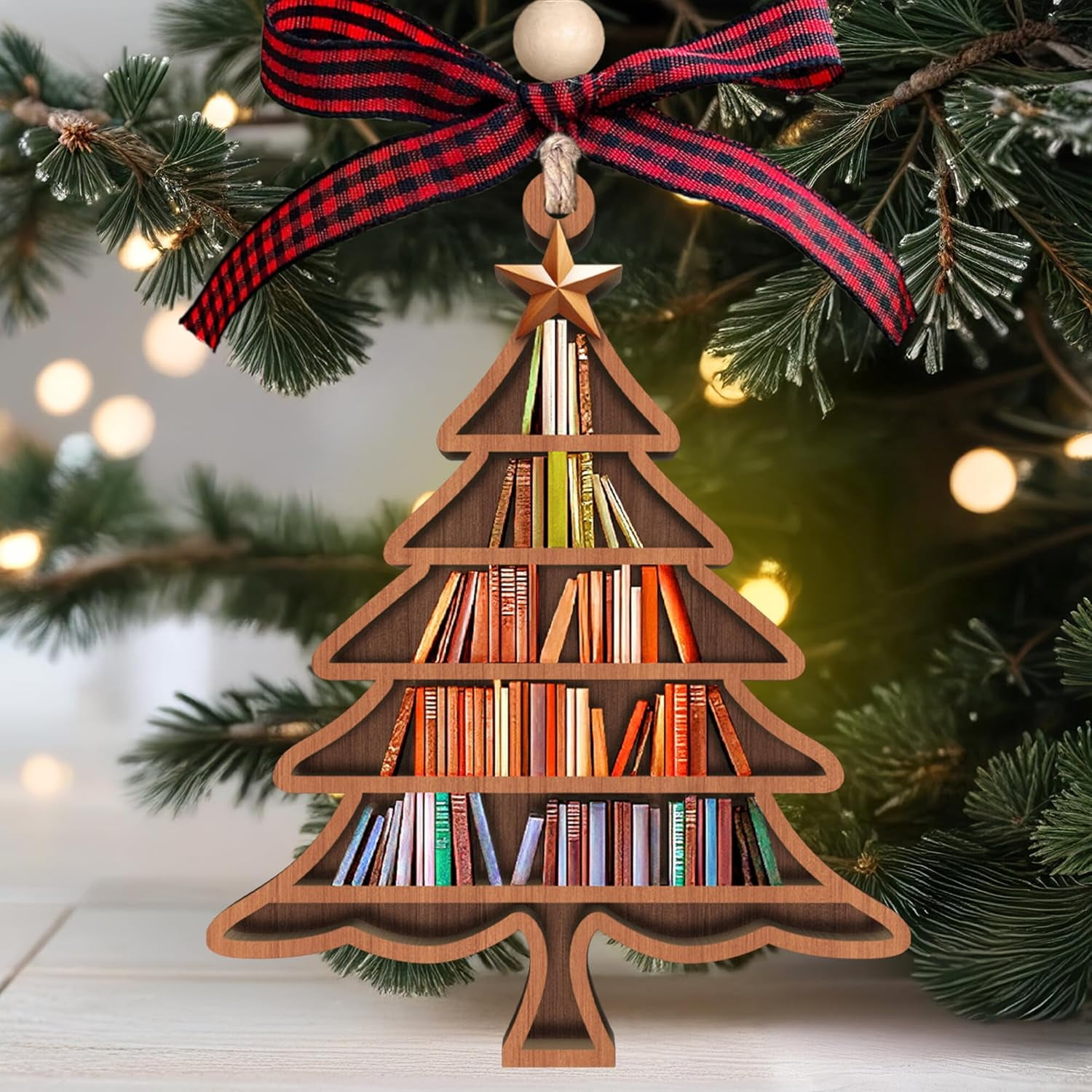 Fuliko Ornament for Reading Lover Books Ornaments for Christmas Tree ...