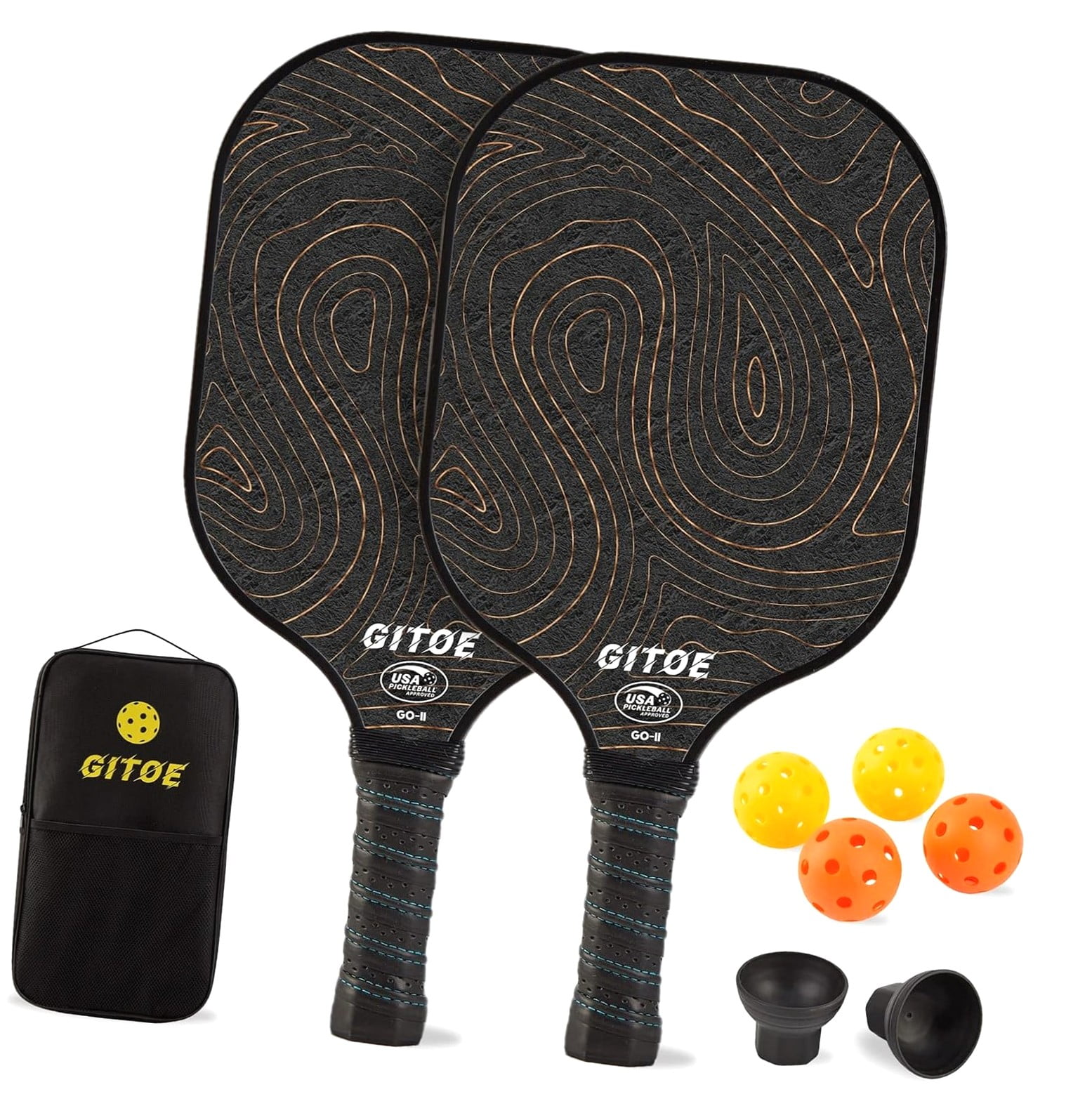 Fuliko Paddle USAPA Approved Pickle Paddle Carbon Fiber Set with Paddle ...