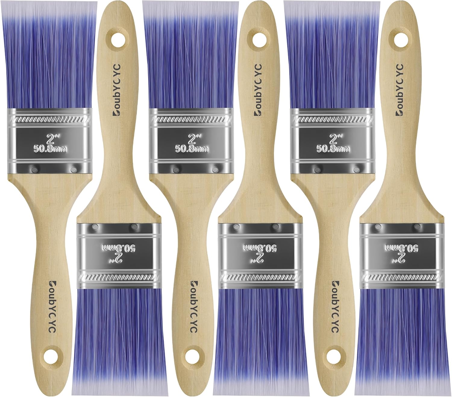Fuliko Paint 6-Pack, 2-Inch Flat , Paint Applicator, Wood Paint for ...