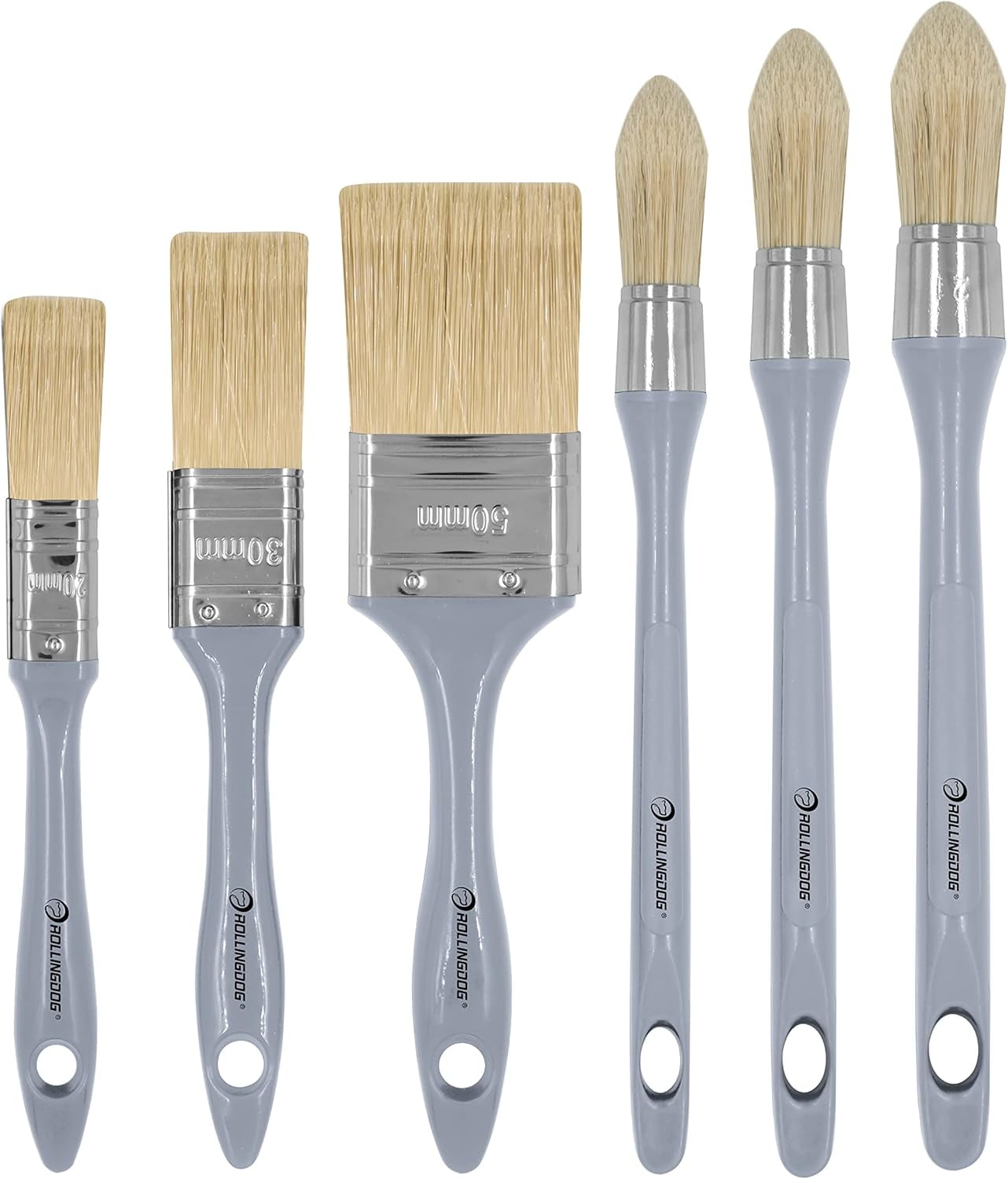 Fuliko Paint Pointed Round Paint and Flat Paintbrush for Wall Sash ...