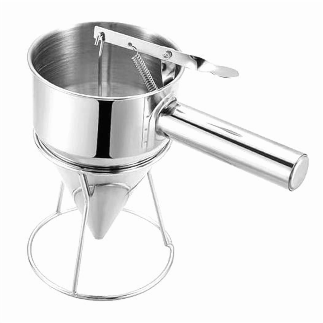 Fuliko Pancake Batter Dispenser Funnels with Stand | Steel Funnel Cake ...