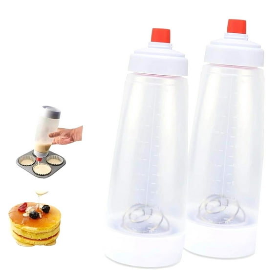 Fuliko Pancake Batter Dispenser Mixer with BlenderBall Whisk, 2-Pack ...