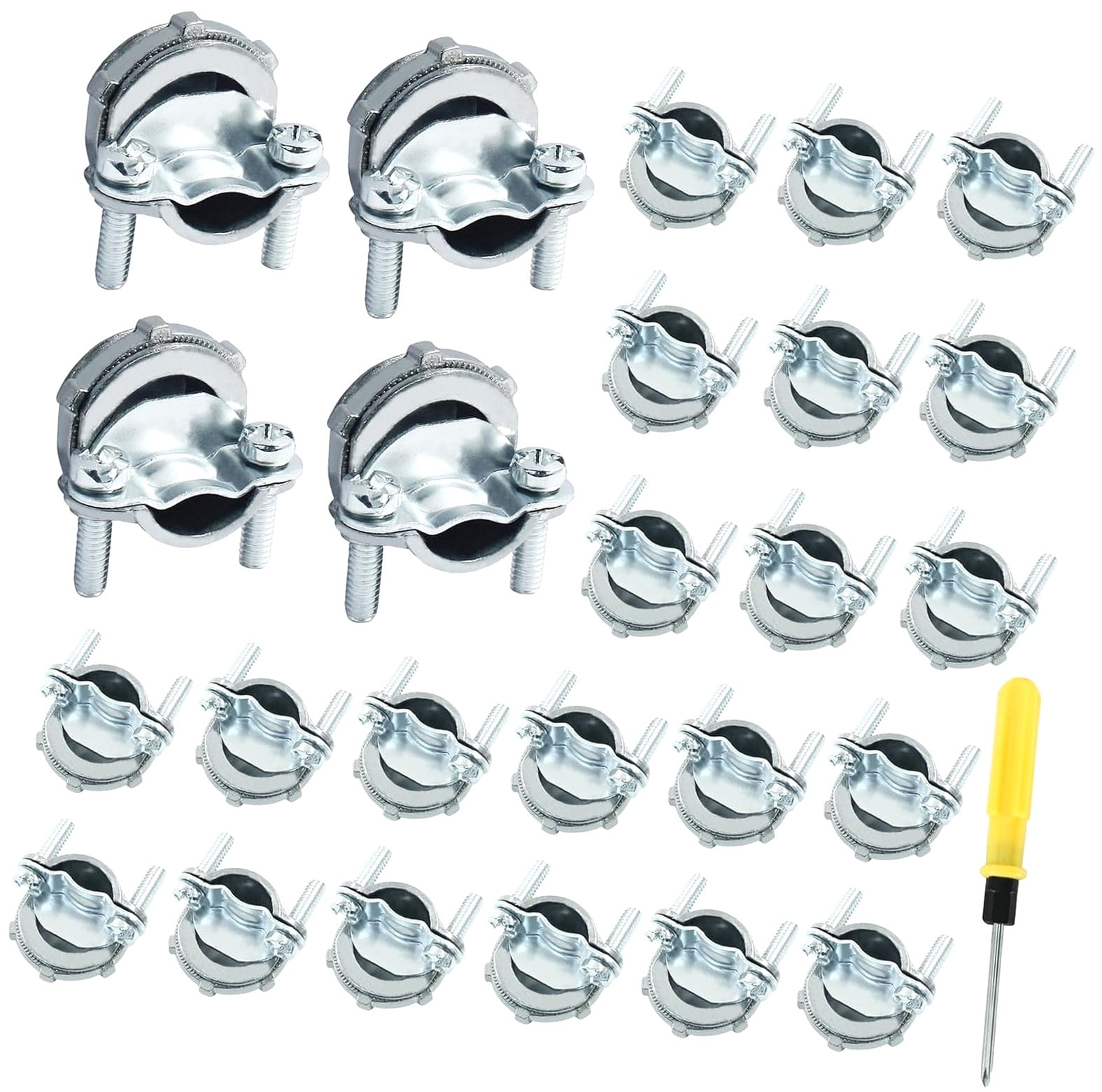 Fuliko Pcs 1/2 Inch Clamp Type Cable Connectors, Zinc Clamp Cable ...