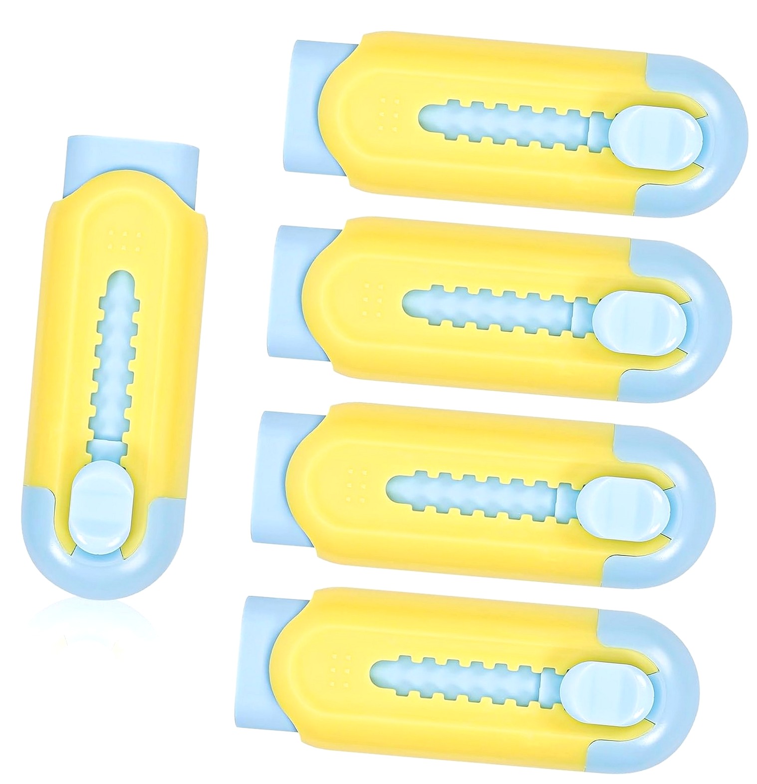 Fuliko Pencil Erasers, Retractable Erasers for Pencils Blue Yellow ...