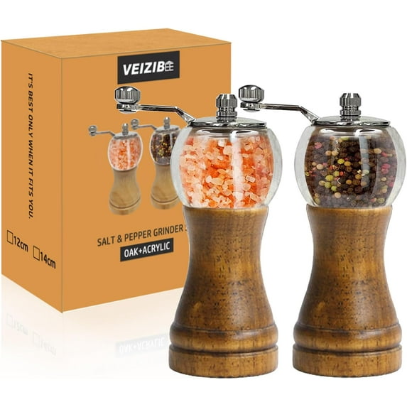 Fuliko Pepper Grinder, Classical Roast Manual Pepper Grinder Set, Hand ...