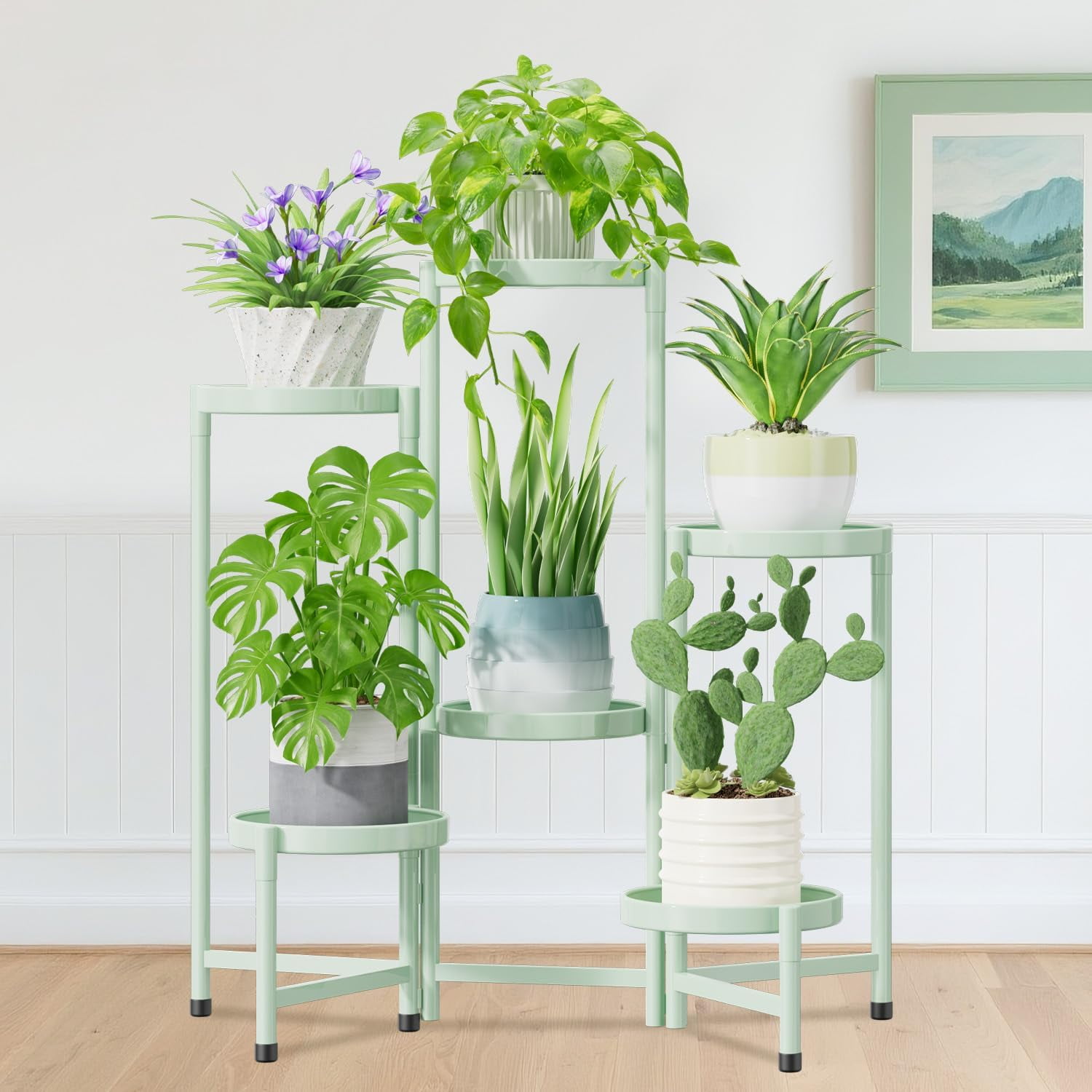 Fuliko Plant Stand Indoor, 6 Tier Corner Metal Display Holder, Folding ...