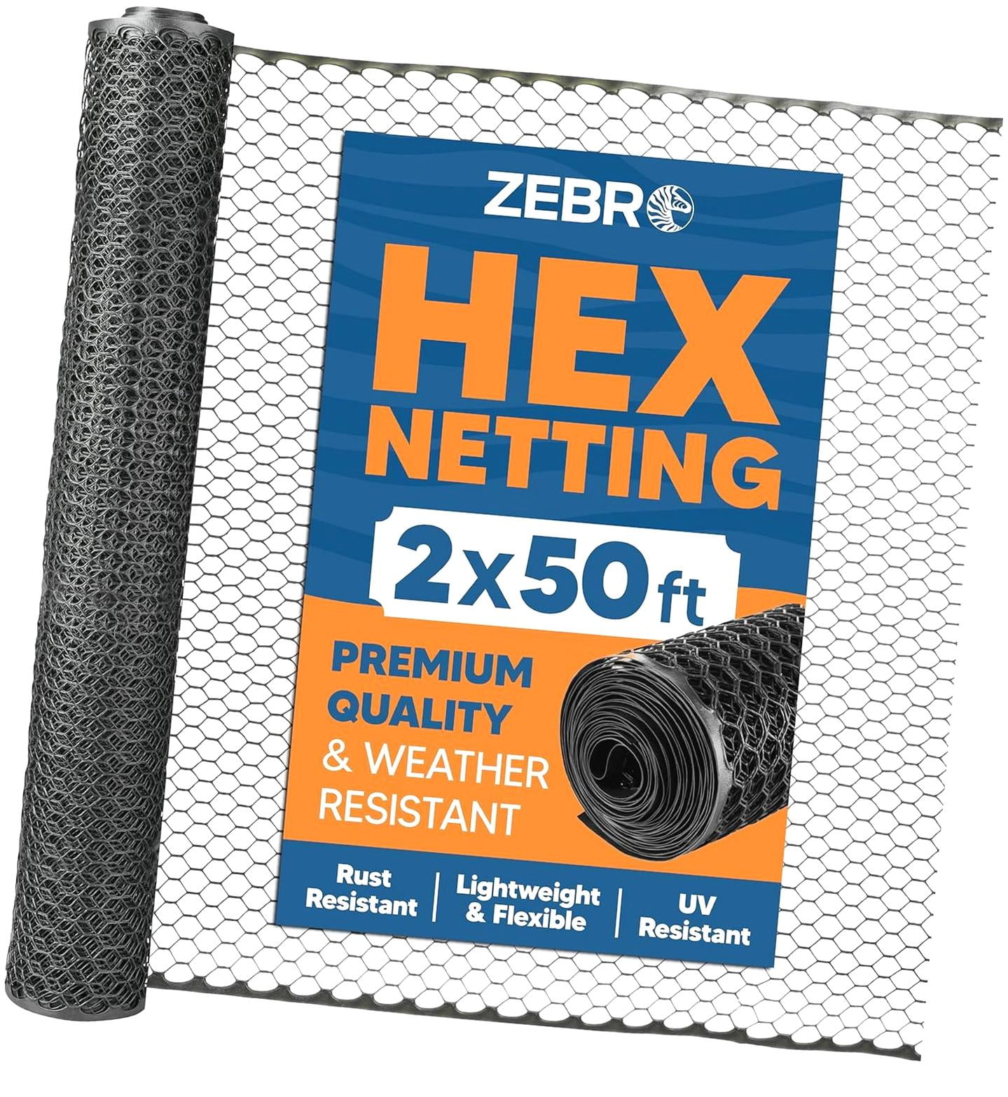 Fuliko Plastic Hex Chicken Wire Mesh Garden Fence Roll (2' x 50 ...