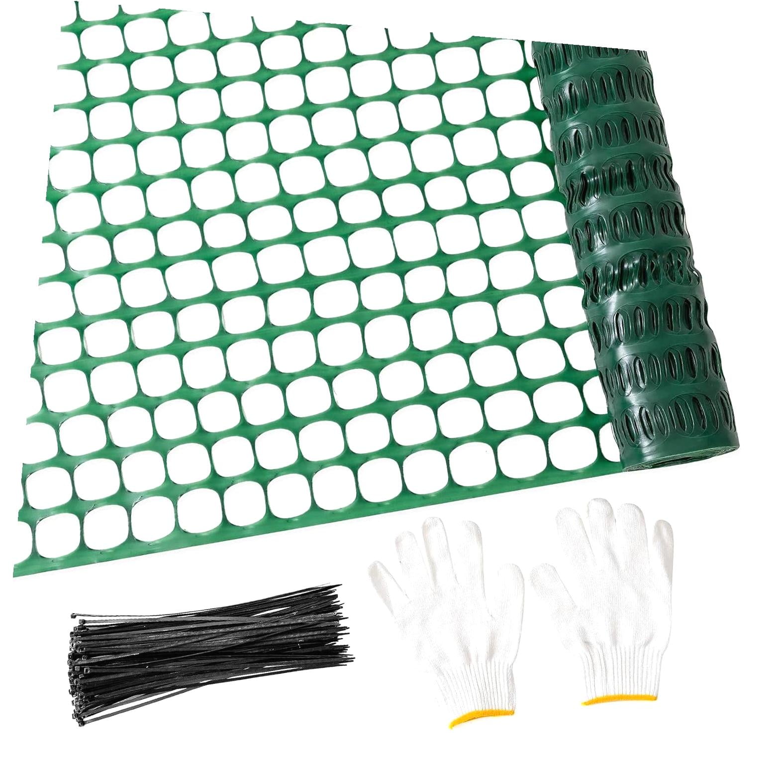 Fuliko Plastic Mesh Barrier Safety Enclosure, 2'x25' Roll with 50 Zip ...