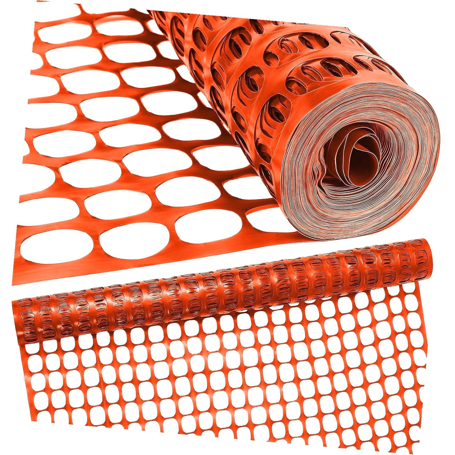 Fuliko Plastic Mesh Fence, Construction Barrier Netting, Orange, 4'x100 ...