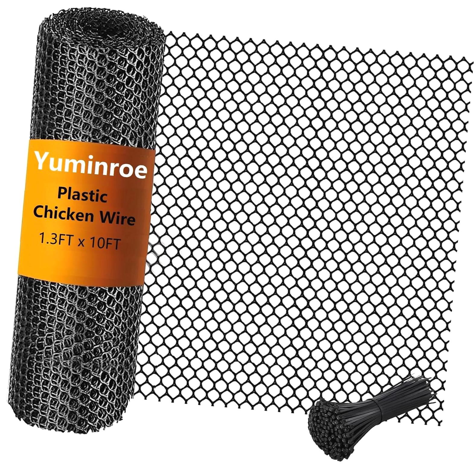 Fuliko Plastic Poultry Netting, 1.3FT x 10FT Plastic Mesh Fencing Roll ...