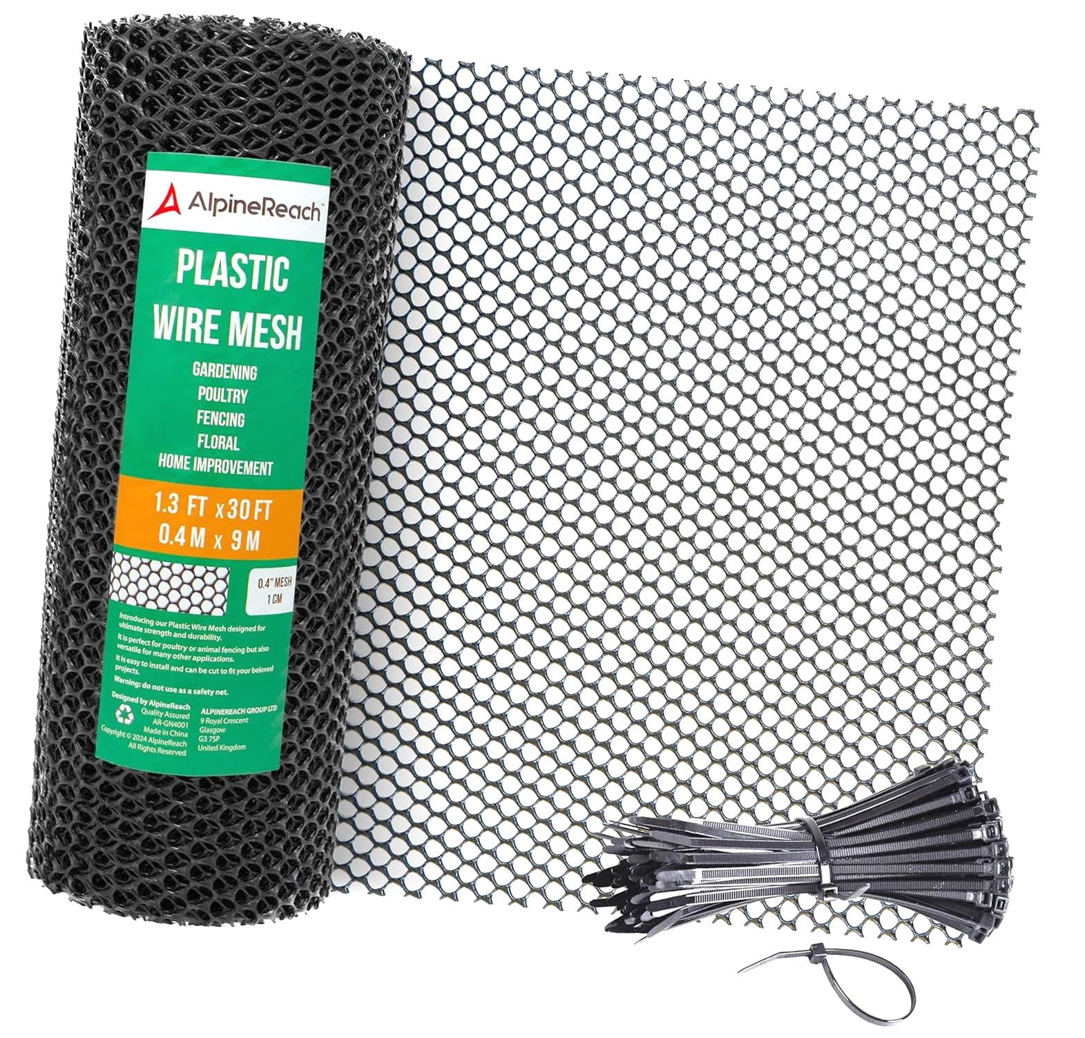 Fuliko Plastic Wire Mesh 1.3ft x 30ft (15.7" x 360") Fence Roll with ...
