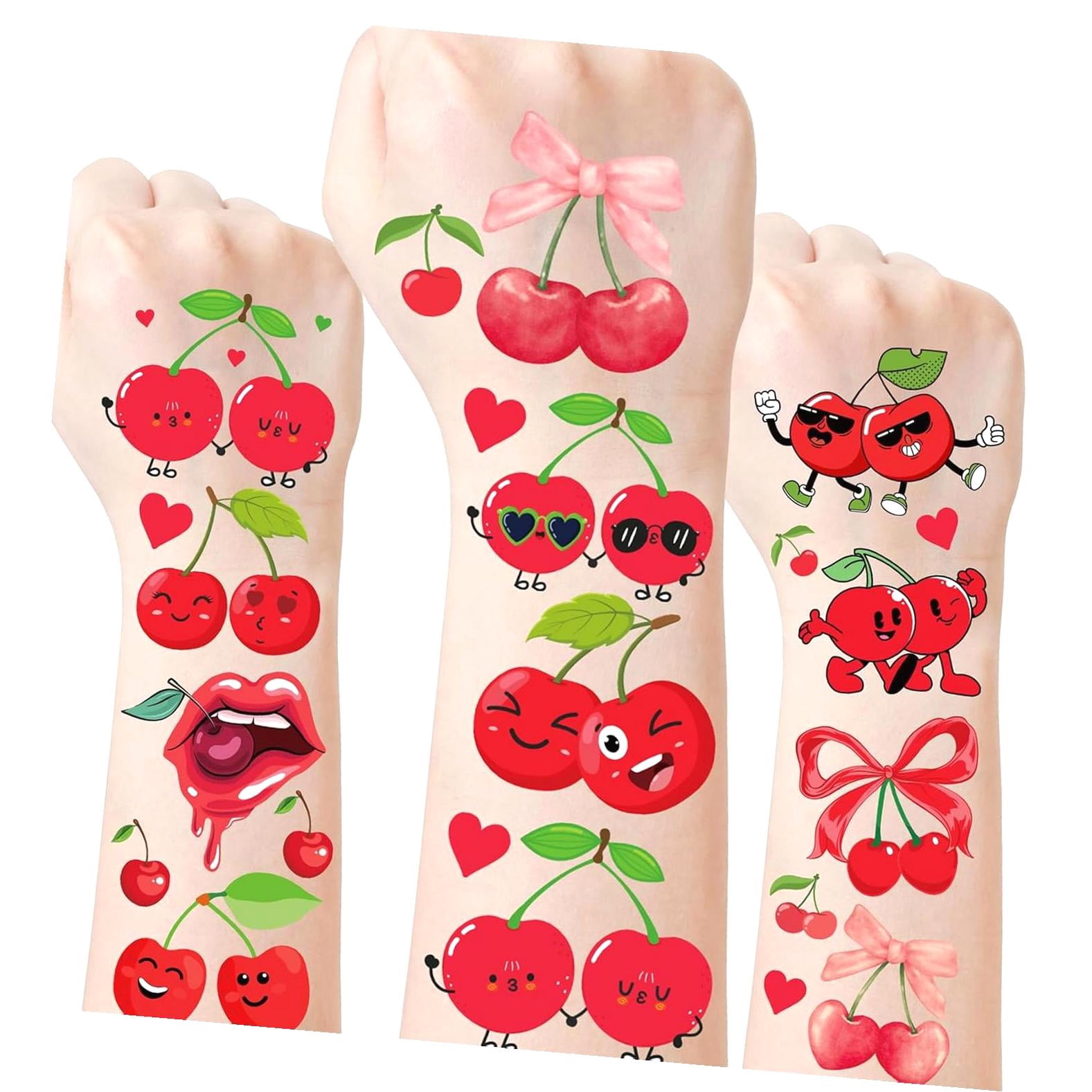 Fuliko Playful Cherry Stickers - 6 Sheets 96 Pieces Cherry Birthday ...