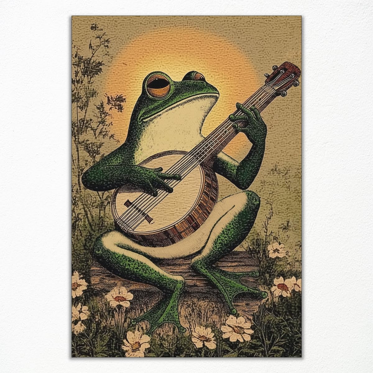 Fuliko Playing Banjo Canvas Wall , Banjo Poster, Posters for Room ...