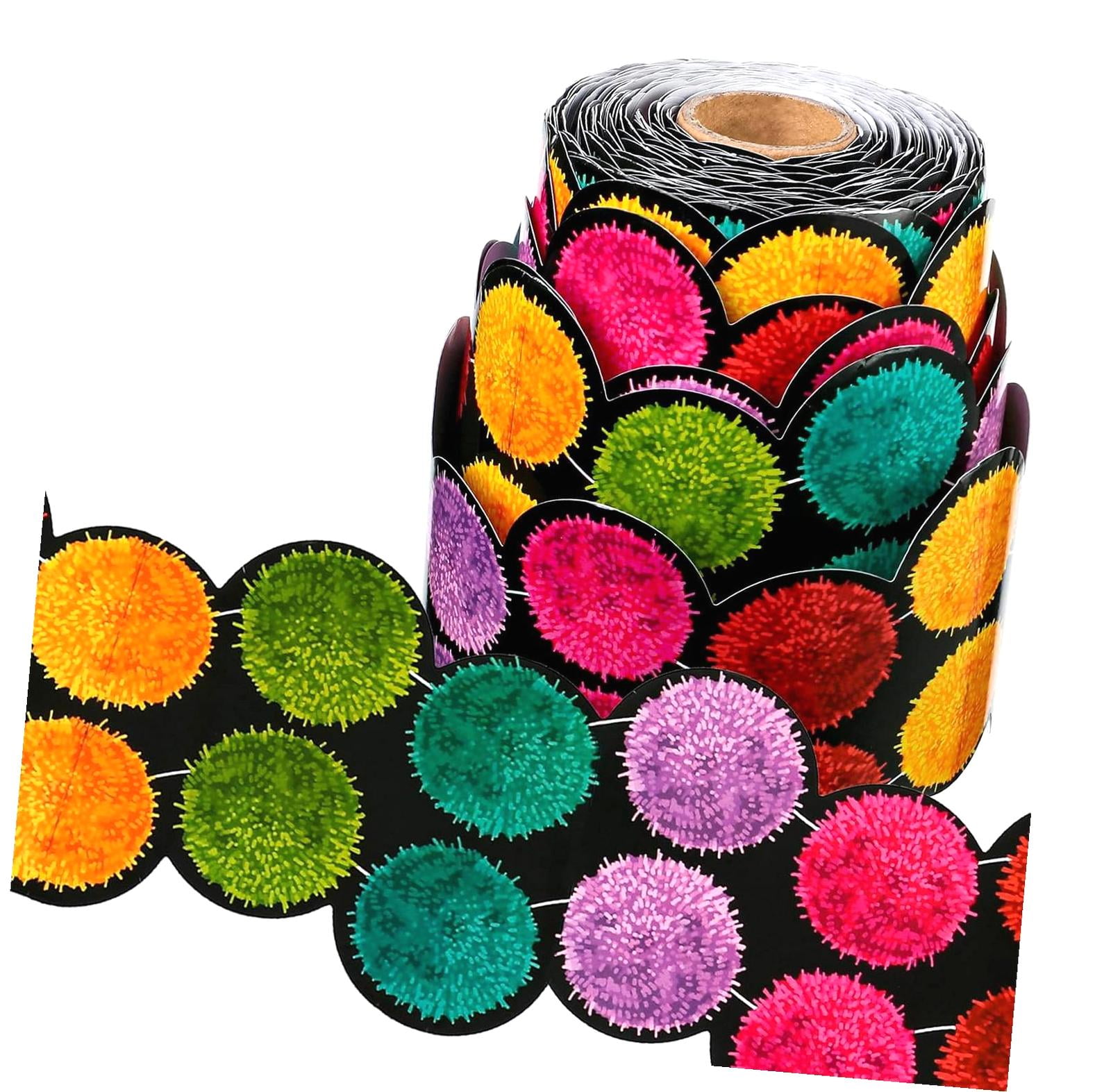 Fuliko Pom Pom Border 68.9 Feet Bulletin Board Border Butterflies ...