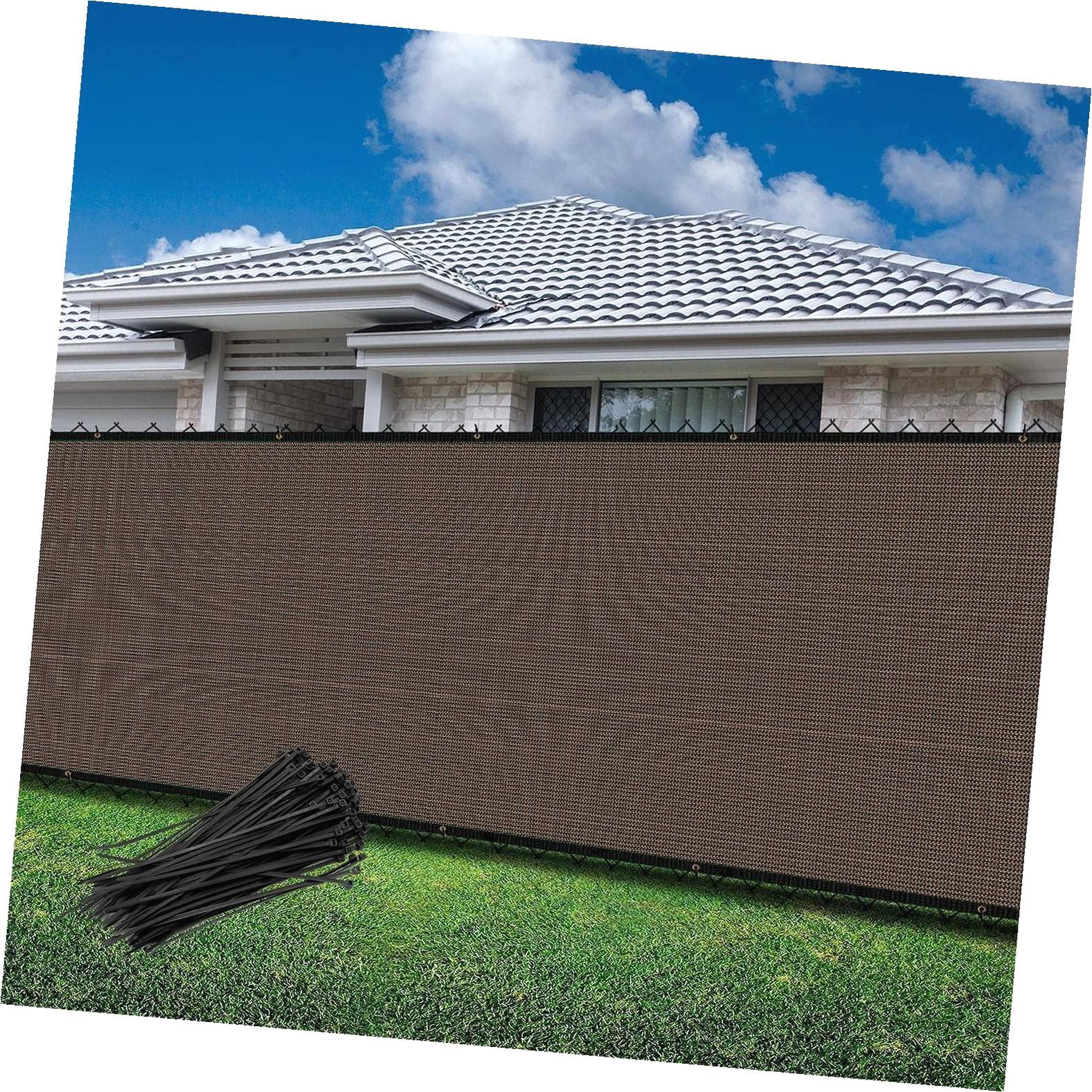 Fuliko Privacy Fence Screen 4'x25' Brown, Mesh Panels for Wind and ...