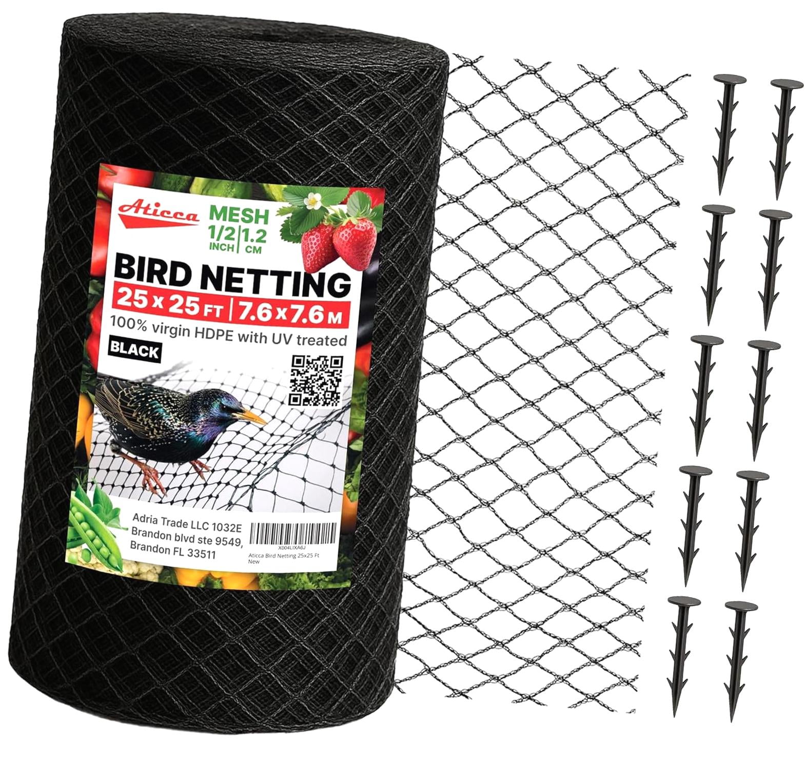 Fuliko Protective Garden Netting for Birds & Fruit Trees, 25x25 Ft with ...