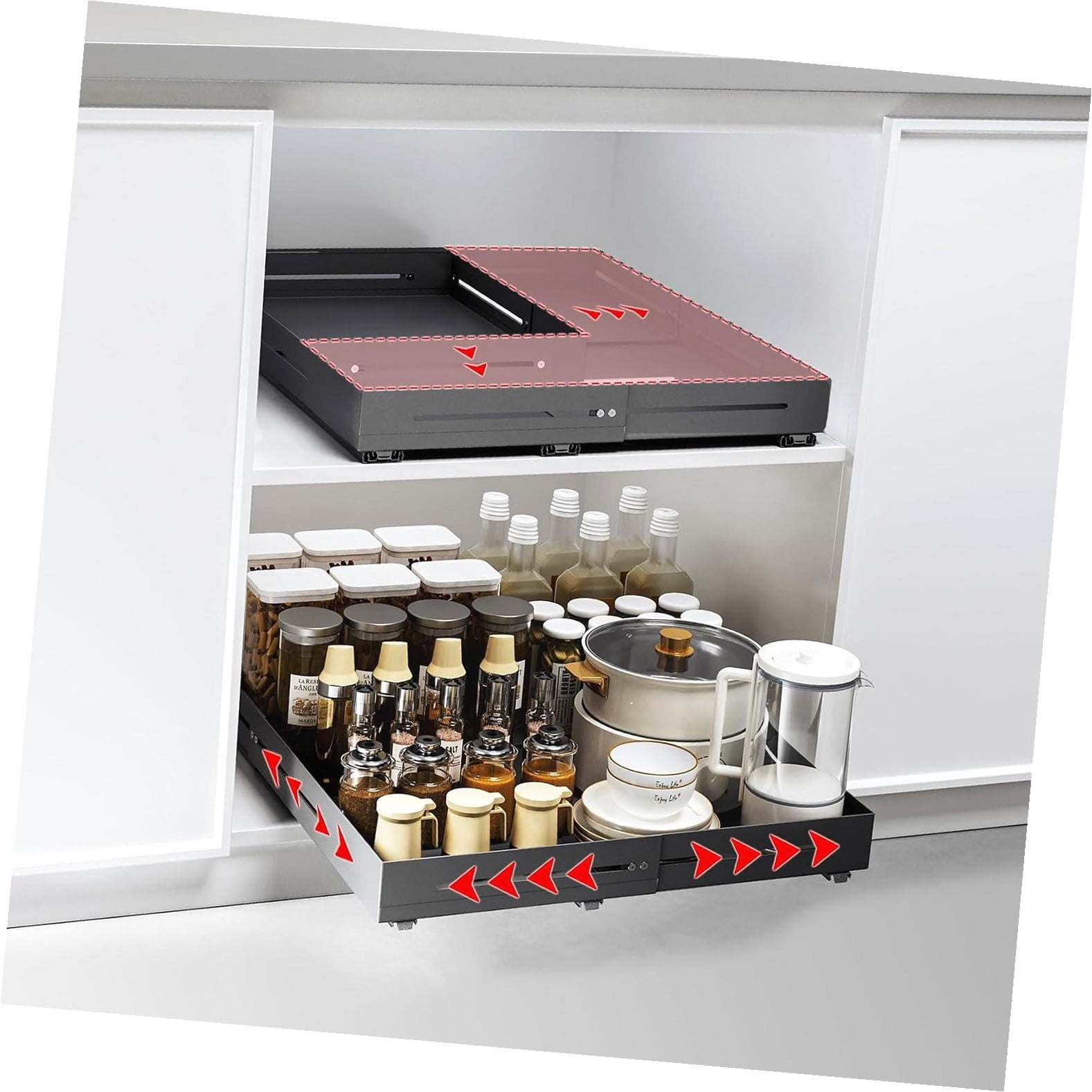 Fuliko Pull-out Cabinet Organizer, Depth(12.8"-.5") And Width(14.8"-20. ...