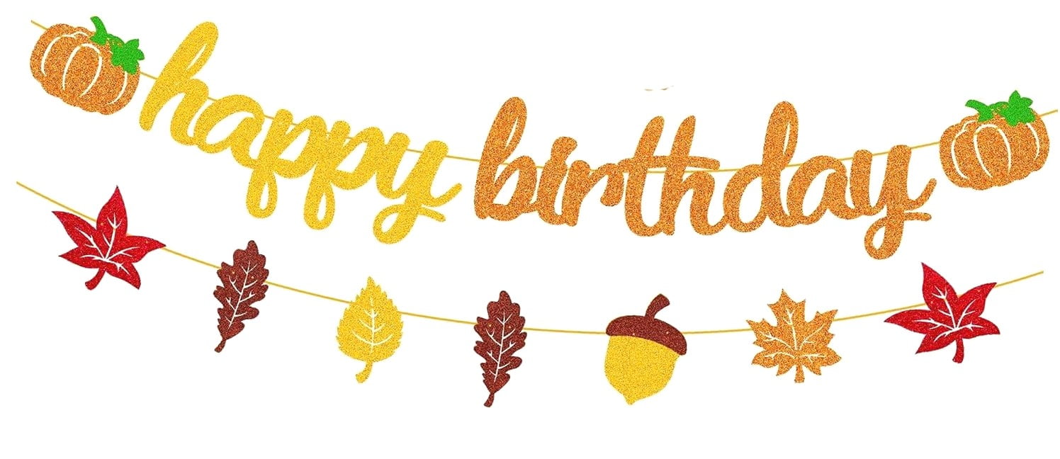 Fuliko Pumpkin Birthday Banner Decoration Fall Autumn Small Pumpkin ...