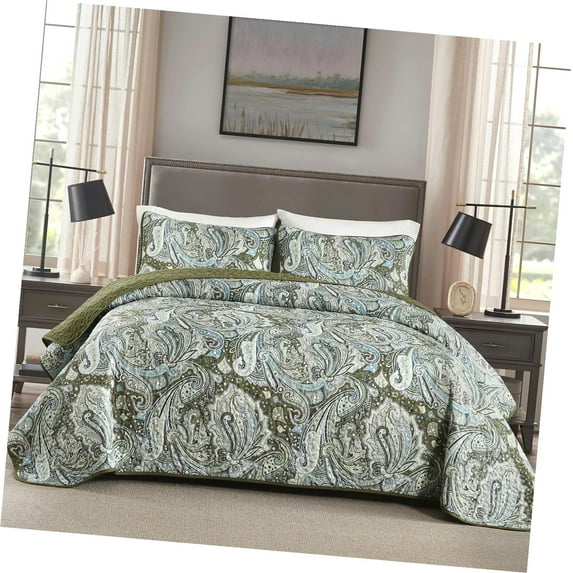 Fuliko Quilt Set Queen Size Bedspread Coverlet Set 3 Pieces, Soft ...
