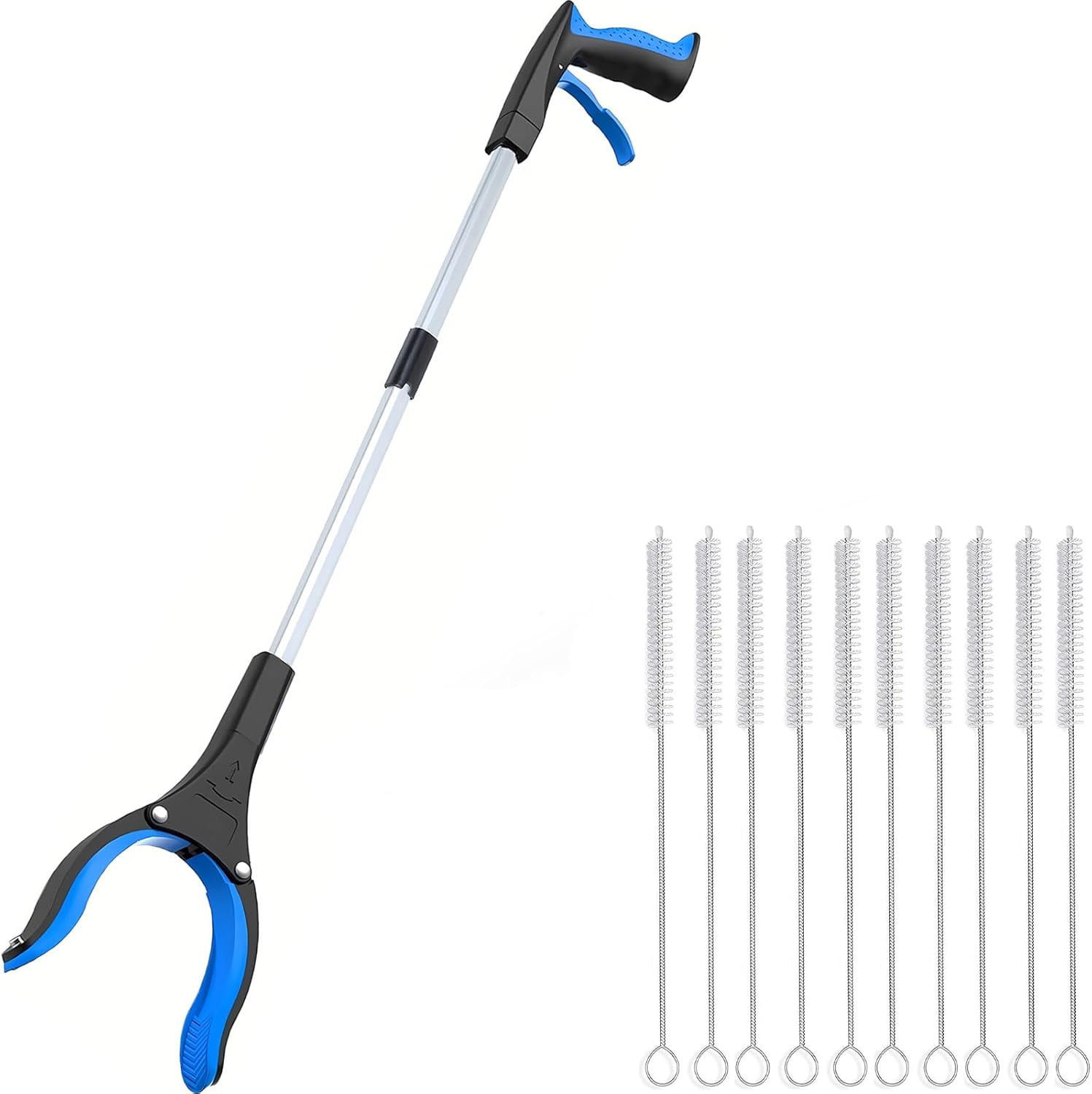 Fuliko Reacher Grabber, 32" Trash Grabber Reacher and 10pcs Straw ...