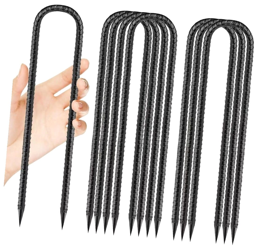 Fuliko Rebar-Stakes-12-Inch, Ground Stakes -Rust for Fence Chicken Coop ...