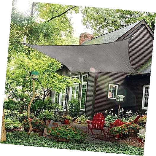 Fuliko Rectangle Sun Shade Sail, 10' x 16' Shade Cloth Cover - Grey ...