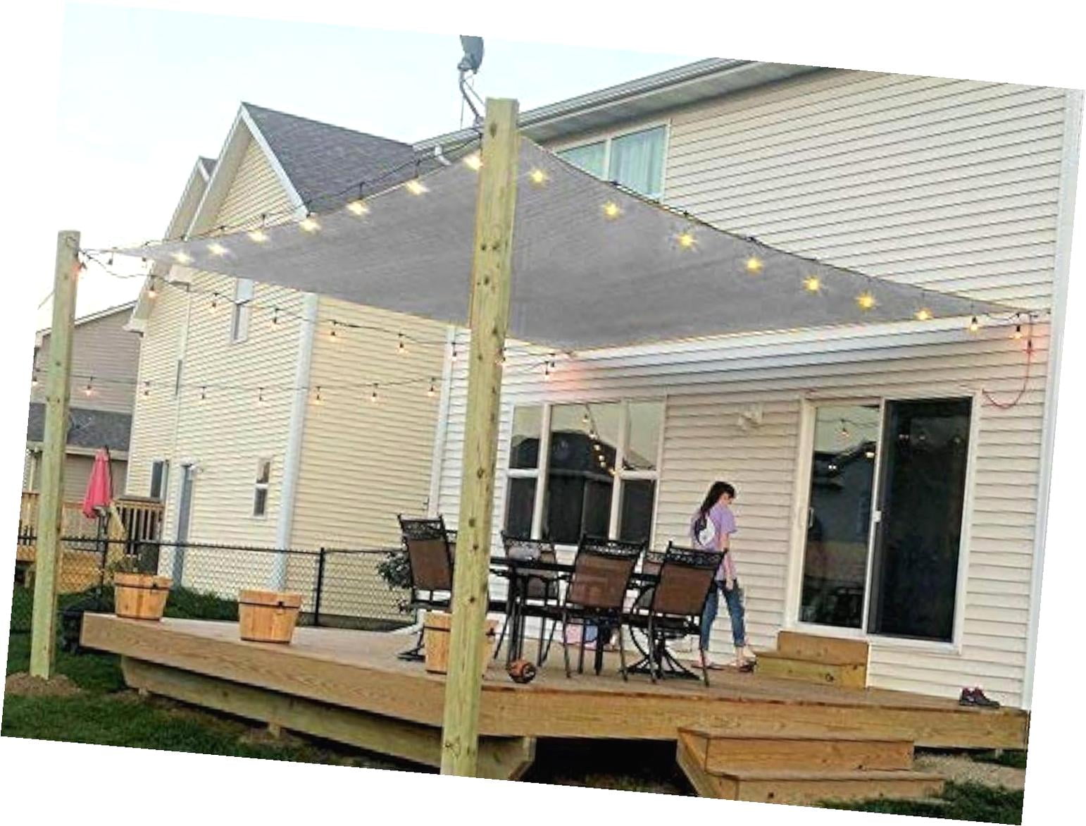 Fuliko Rectangle Sun Shade Sail, 6' x 10' Shade Cloth Cover - Grey ...