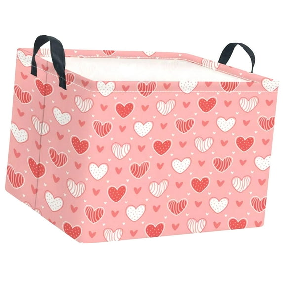 Fuliko Rectangular Valentines Basket Storage Bin for Bedroom ...