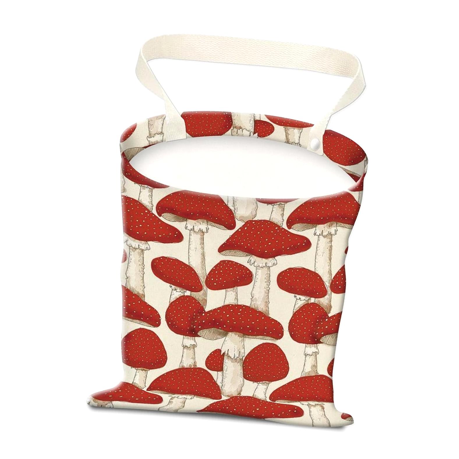 Fuliko Red Mushroom Themed Car Trash Container, Hanging Garbage Bag ...