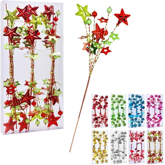 Fuliko " Red White Christmas Tree Decorations Beads Sequin ...