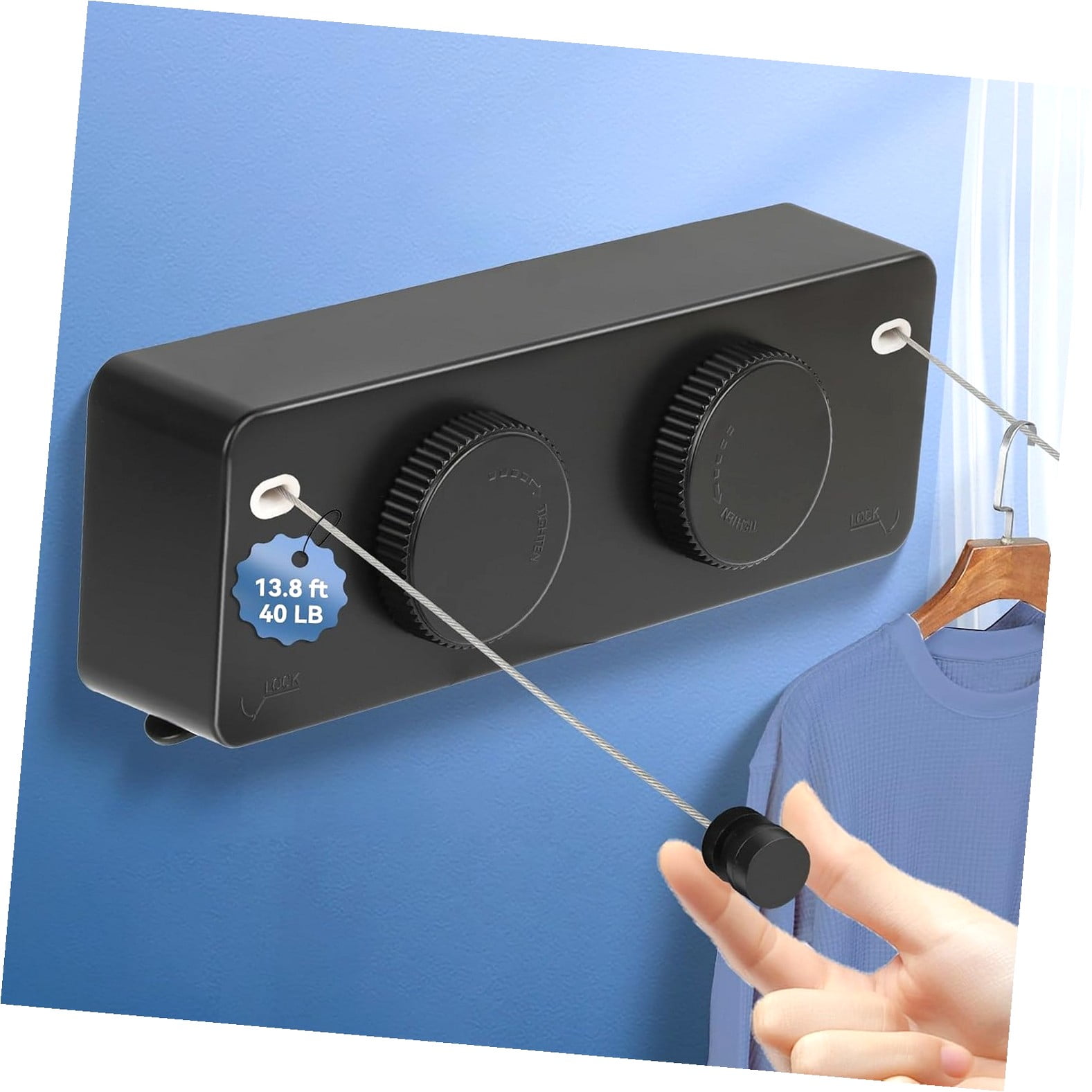 Fuliko Retractable Clothesline Indoor Outside, Upgrade 304 Double Steel ...