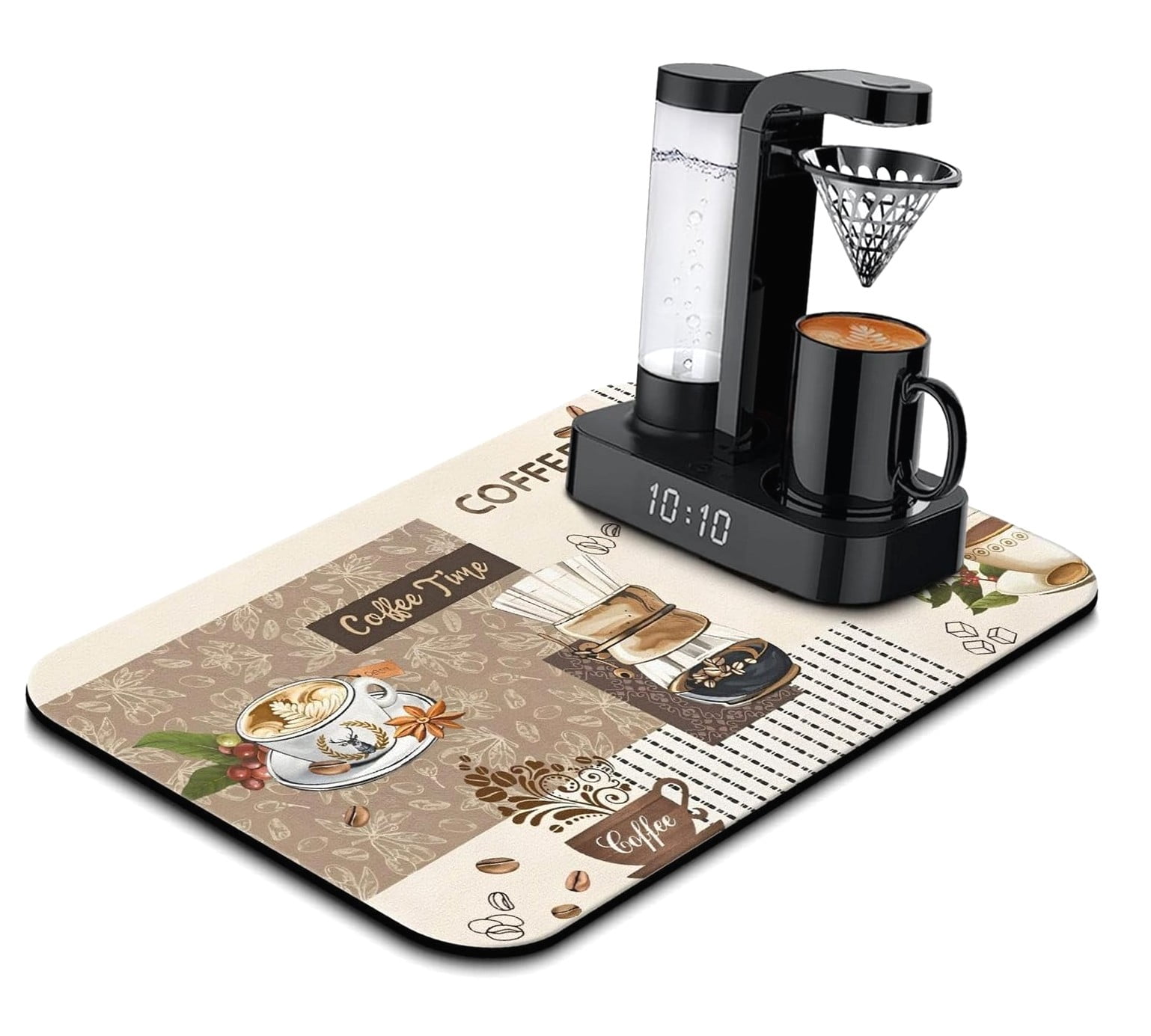 Fuliko Retro Coffee Diatom Mud Drying Mat 12x20 Inch Absorbent Dry ...