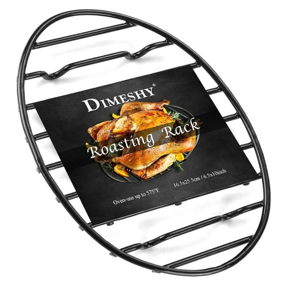Fuliko Roasting Rack, with Integrated Feet, Enamel Finished, Nonstick, for 13 inches oval ...