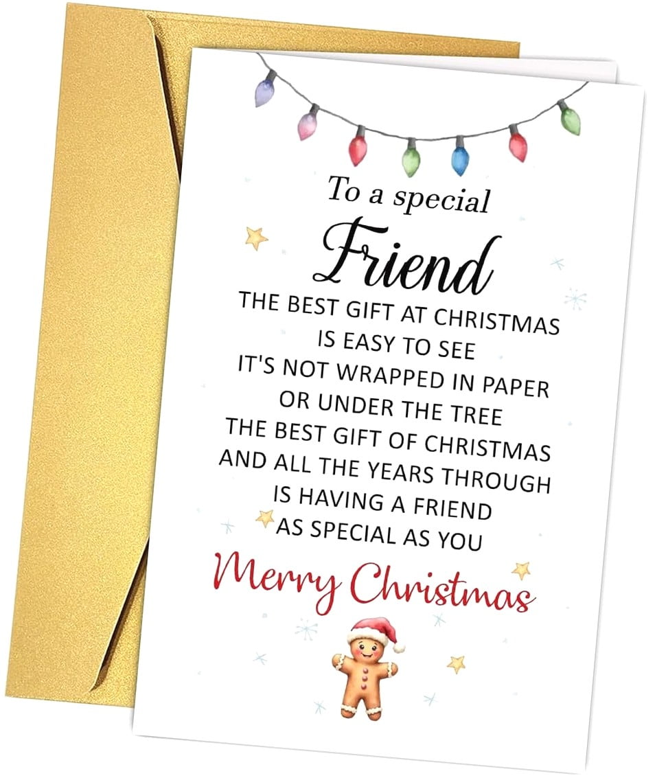 Fuliko Romantic Merry Christmas Card for Friend Bestie Coworker ...