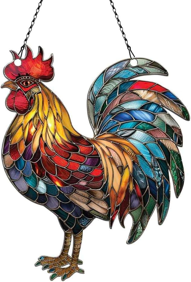 Fuliko Rooster Ornament Acrylic Window Hanging, for Rooster Enthusiasts ...