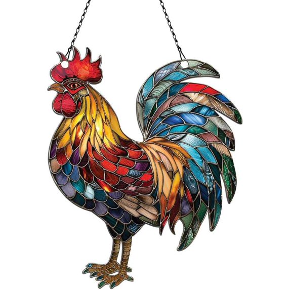 Fuliko Rooster Ornament Acrylic Window Hanging, for Rooster Enthusiasts ...