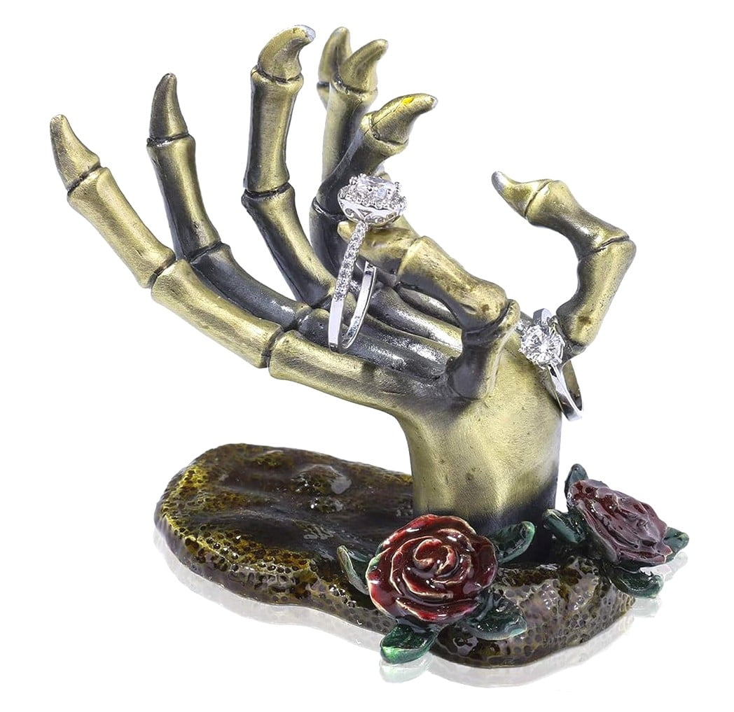 Fuliko Rose Skeleton Hand Jewelry Holder for Decoration and Jewellery ...
