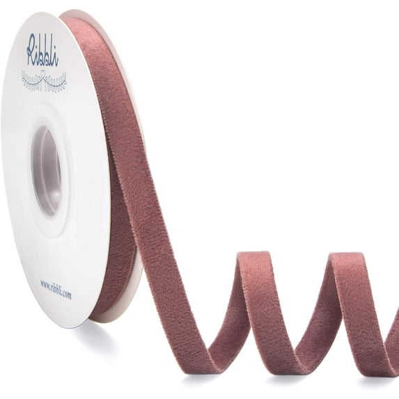 Fuliko Rosy Mauve Velvet Double Sided 3/8 Inch 10-Yard Rose Utilize for Christmas Tree Ornaments ...