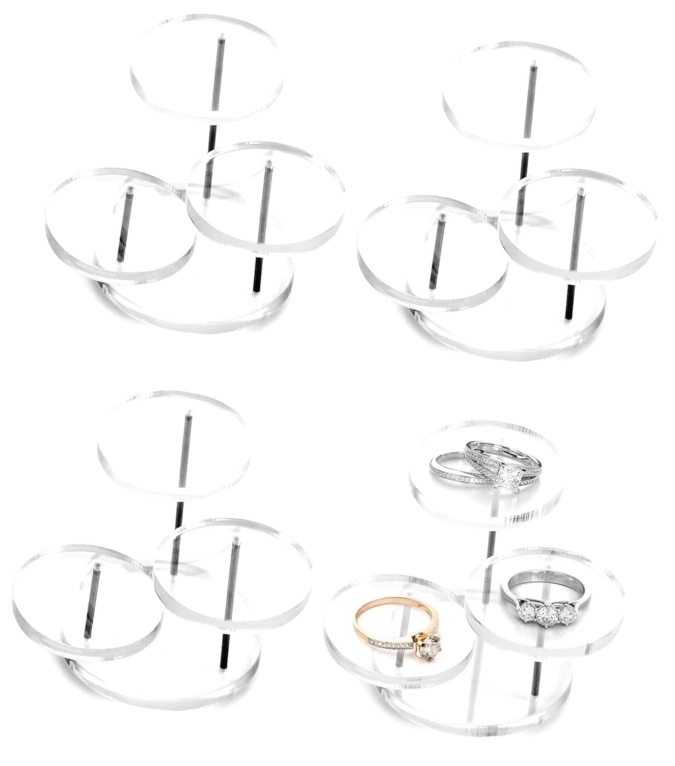 Fuliko Round Acrylic Products Display Riser Stands, 3 Tier Jewelry ...