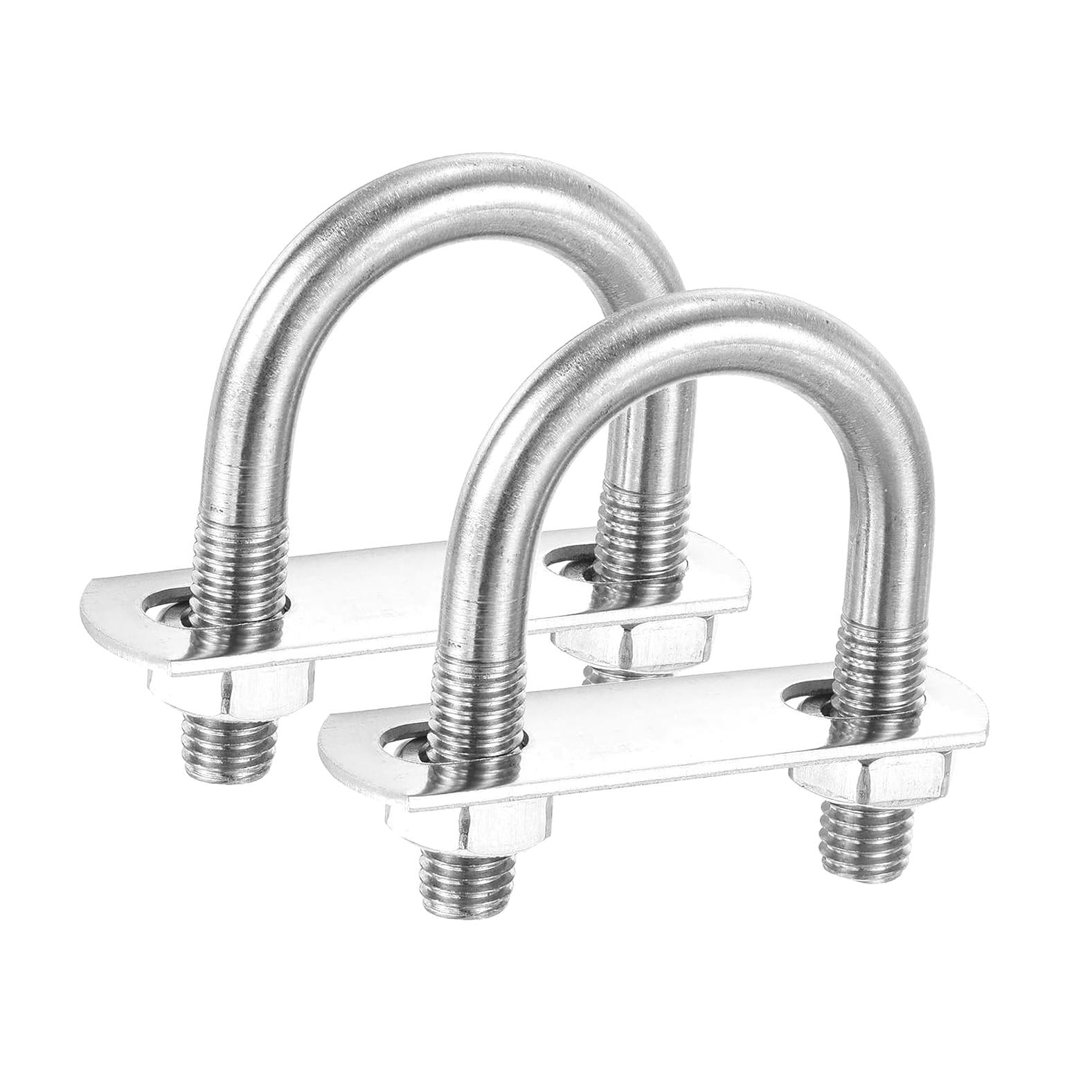 Fuliko Round U-Bolts, 2 Pcs 1.3"(33mm) Inner Width 64mm Length M10 with ...
