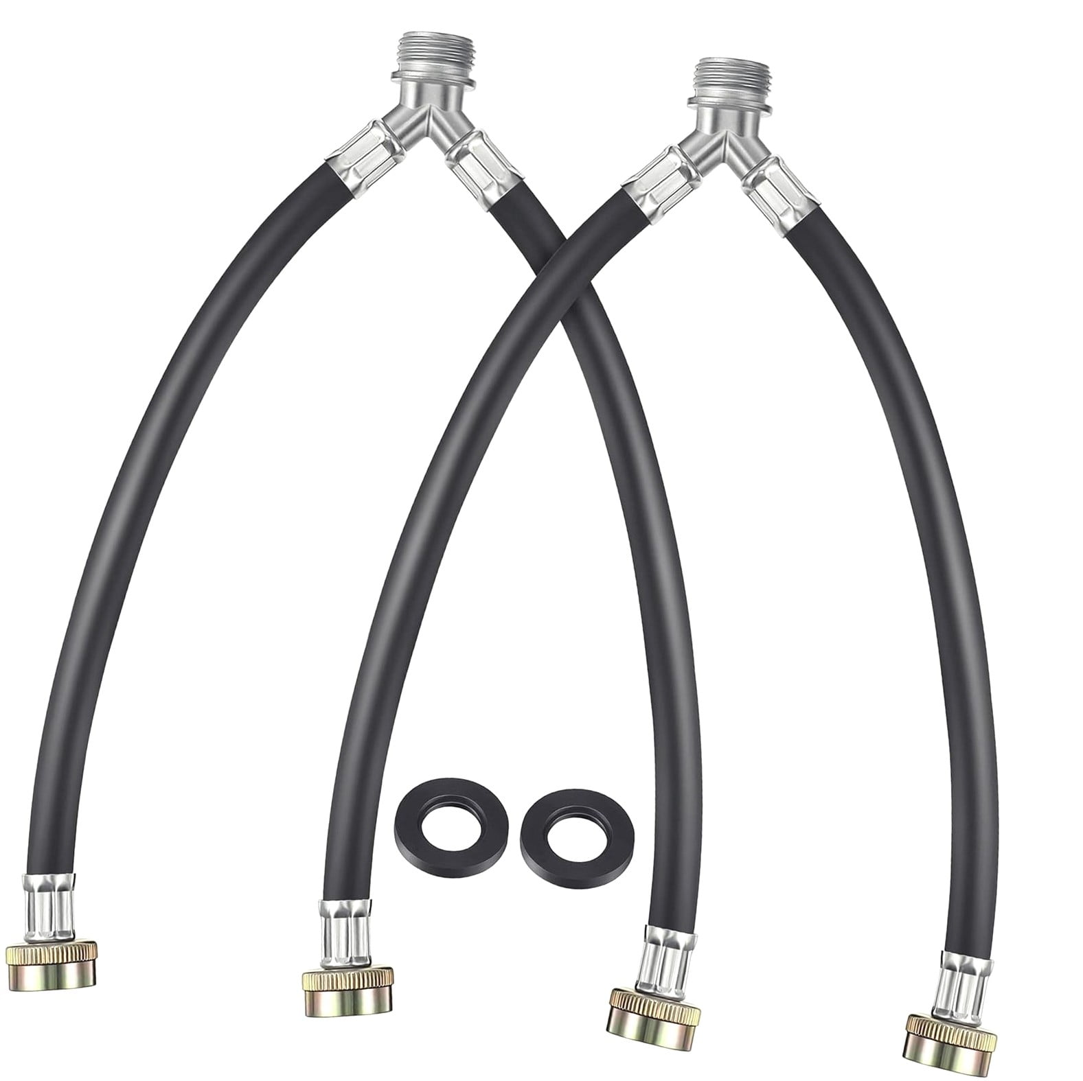 Fuliko Rubber Washing Machine Y Hose, 3/4 Inch Fittings, 1 ft (12 Inch ...