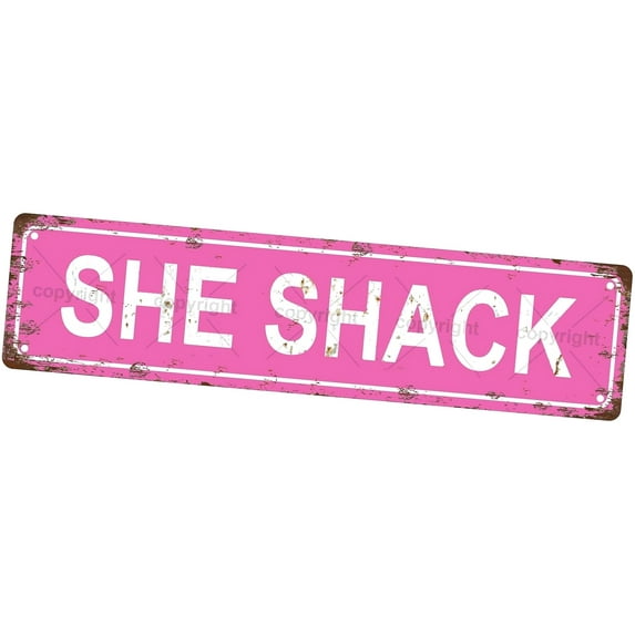Fuliko SHE SHACK Metal Street Sign Cafe Garage Cave Room Wall Bathroom ...