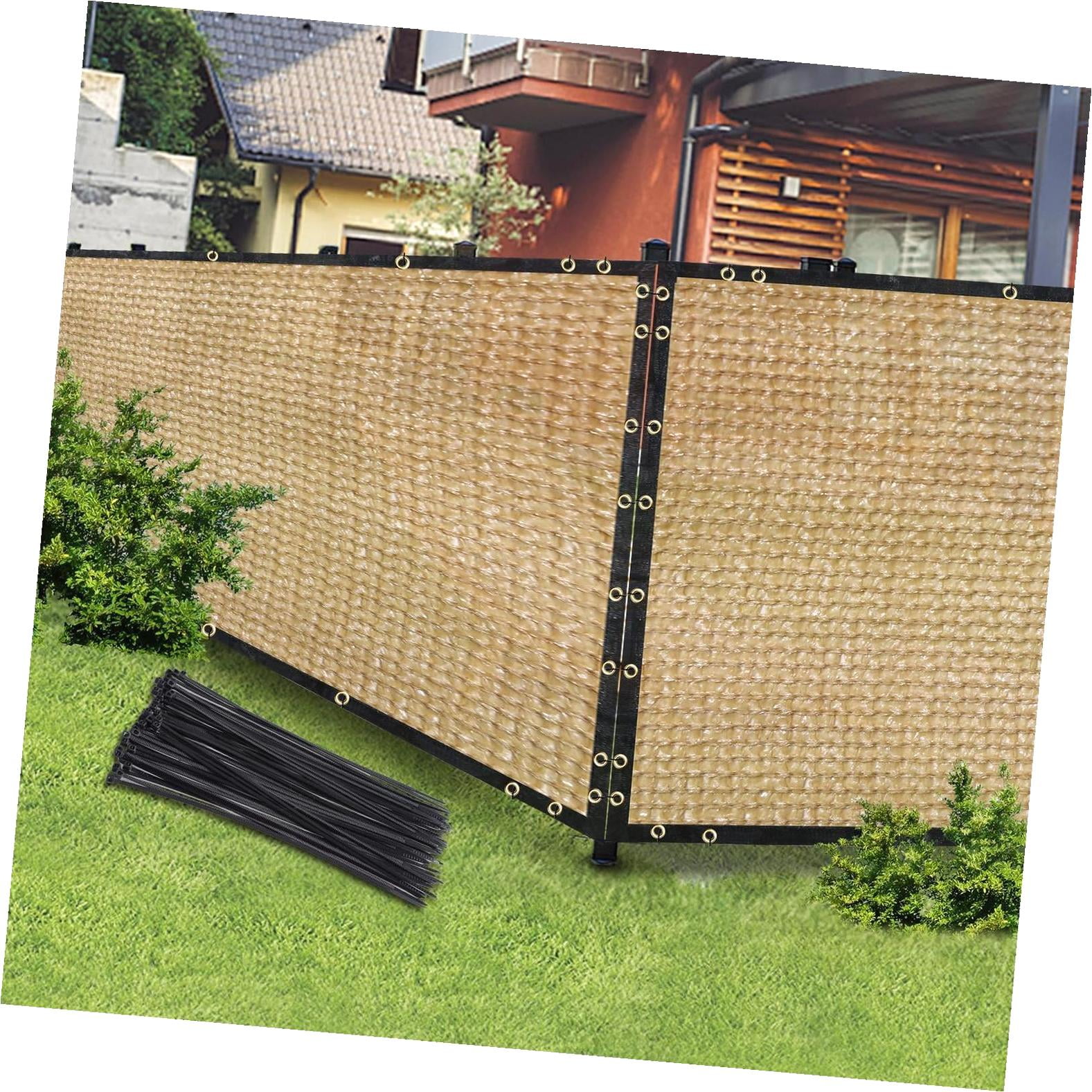 Fuliko Sand 5 Feet By 50 Feet Privacy Fence Screen & Shade Mesh Net ...